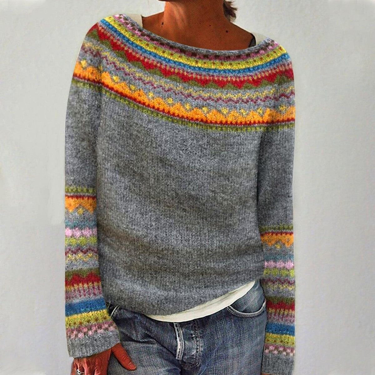 Charlotte - Retro Scandinavian knitted sweater – MISS DLUX